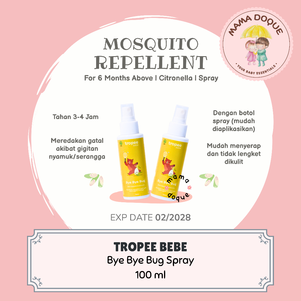 Jual Tropee Bebe Bye Bye Bug Spray 100ml / Spray Anti Nyamuk Anak ...