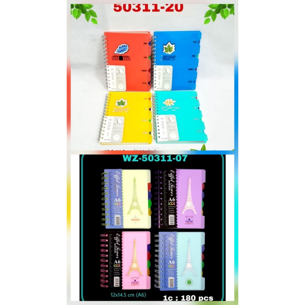 Jual Notebook Spiral A6 (Medium) A5 (Besar) Index Pembatas Buku / Buku ...