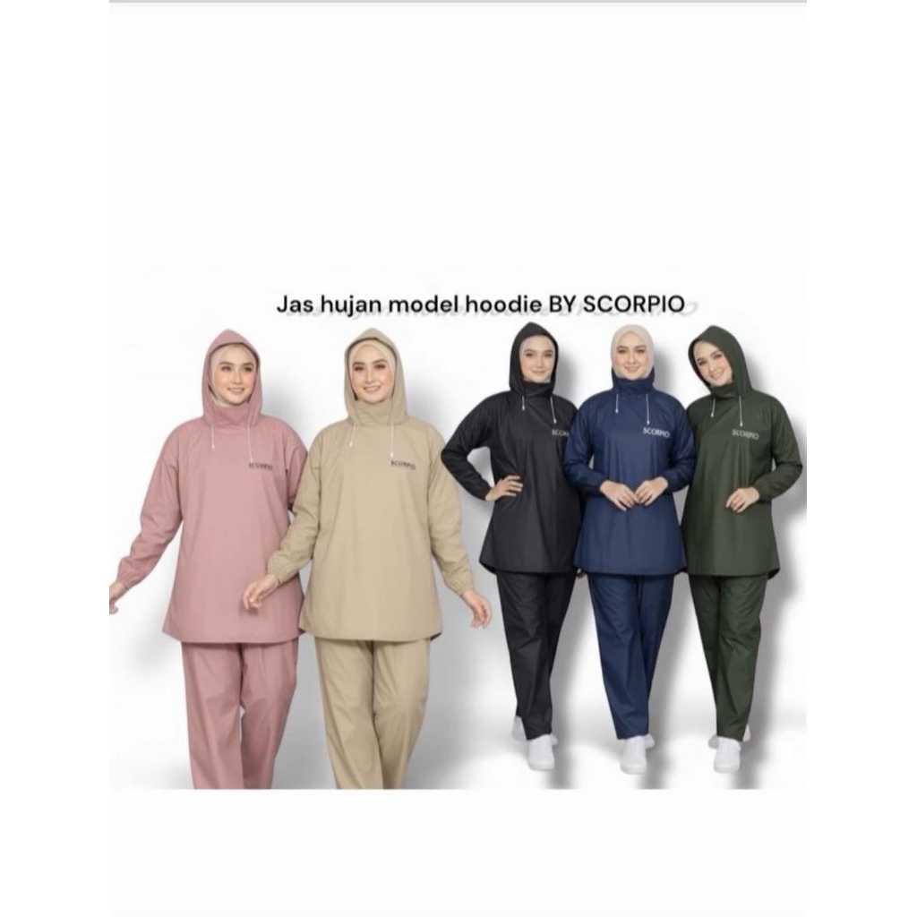 Jual JAS HUJAN PRIA DAN WANITA SETELAN HODIE SCORPIO TEBAL bahan pvc0 ...