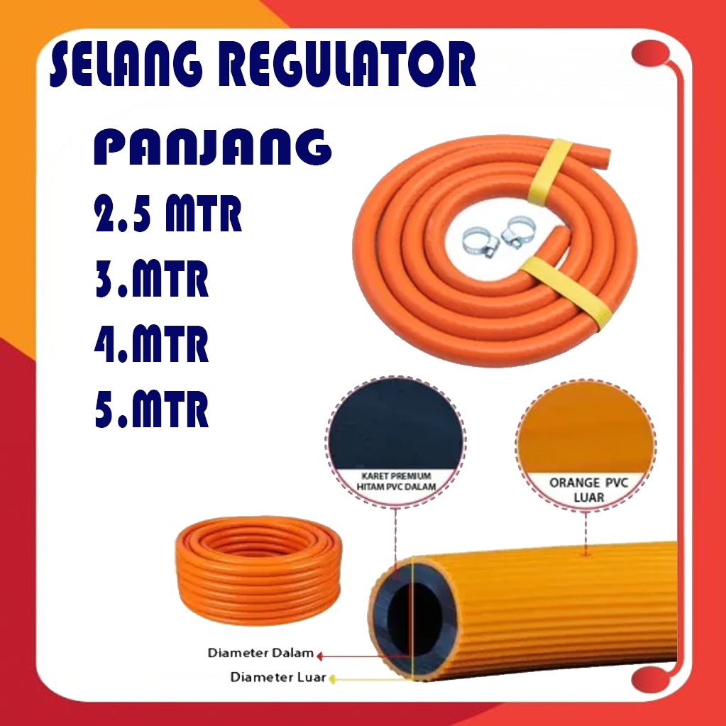 Jual Selang Gas LPG Selang Kompor Regulator Anti Panas Bahan Tebal ...