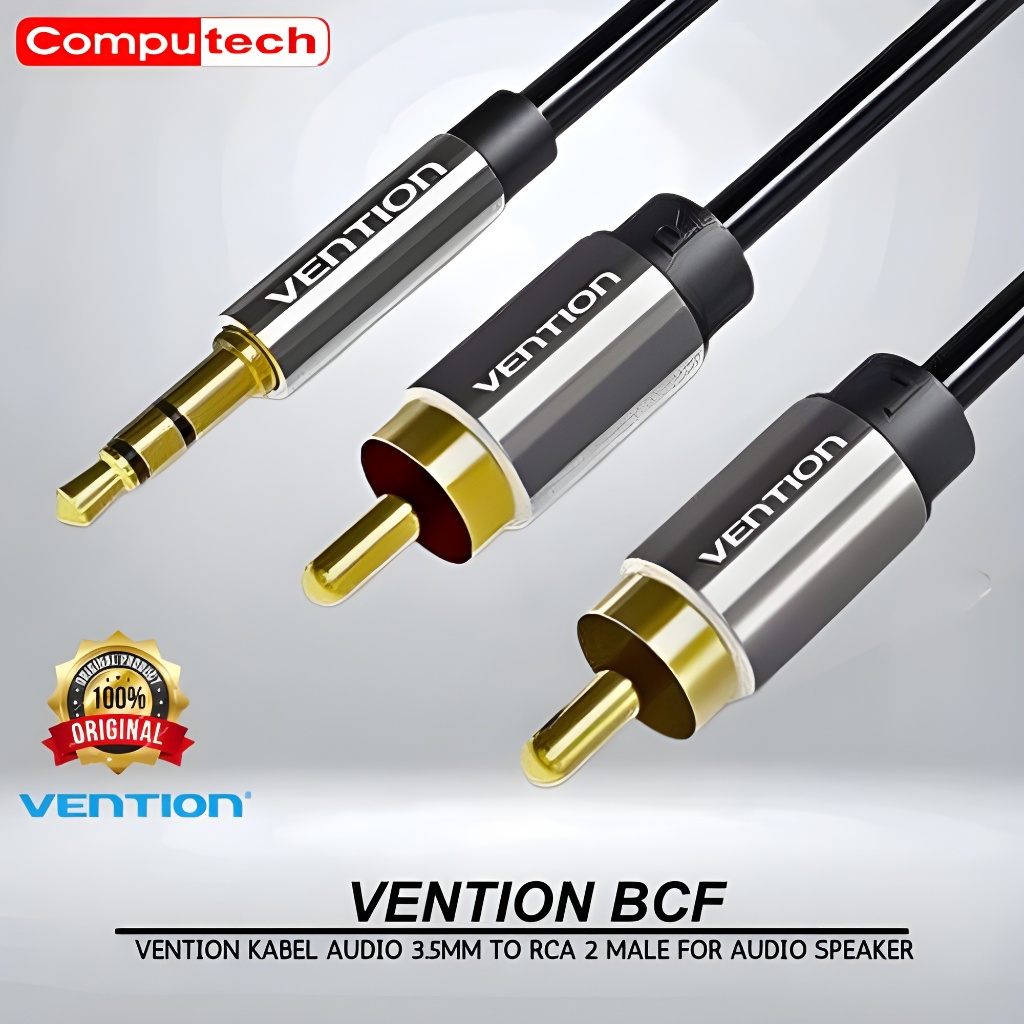 Jual Vention Kabel Audio 3.5mm to RCA 2 Male For Audio Speaker | Shopee ...