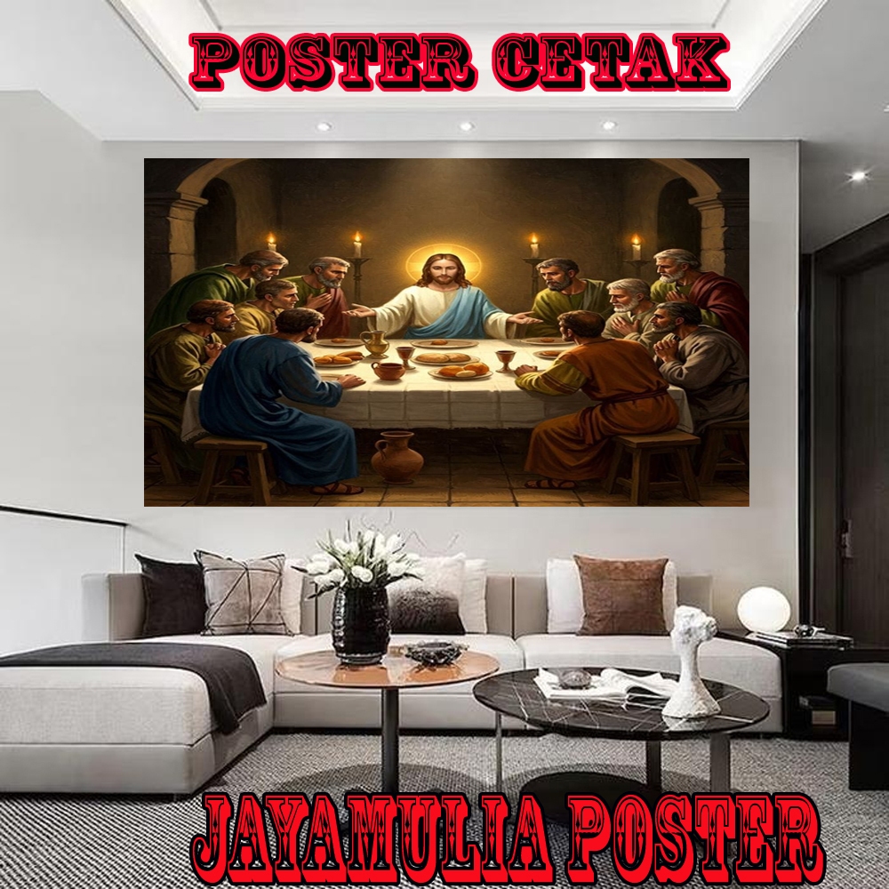 Jual POSTER CETAK YESUS PERJAMUAN KUDUS J92/HIASAN DINDING/UKURAN JUMBO ...