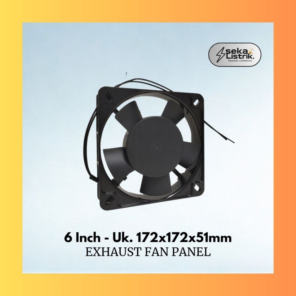 Jual Exhaust Fan Panel 6 inci 220VAC 172 x 172 x 51 mm Cooling Fan ...
