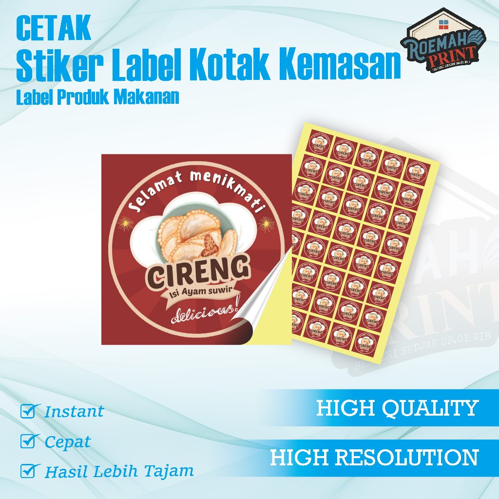 Jual Stiker Label Kotak Kemasan Produk Makanan Chromo | Shopee Indonesia
