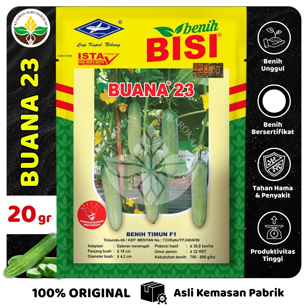 Jual Benih Timun BUANA 23 F1 20 gr - BISI Cap Kapal Terbang | Shopee ...