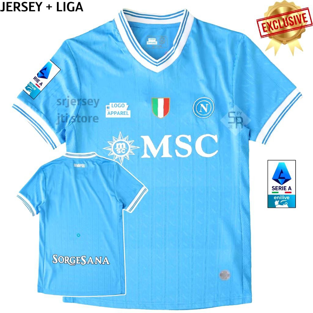 Jual Jersey napoli home kit 25 26 .baju bola napoli 2025 2026 grad ori ...