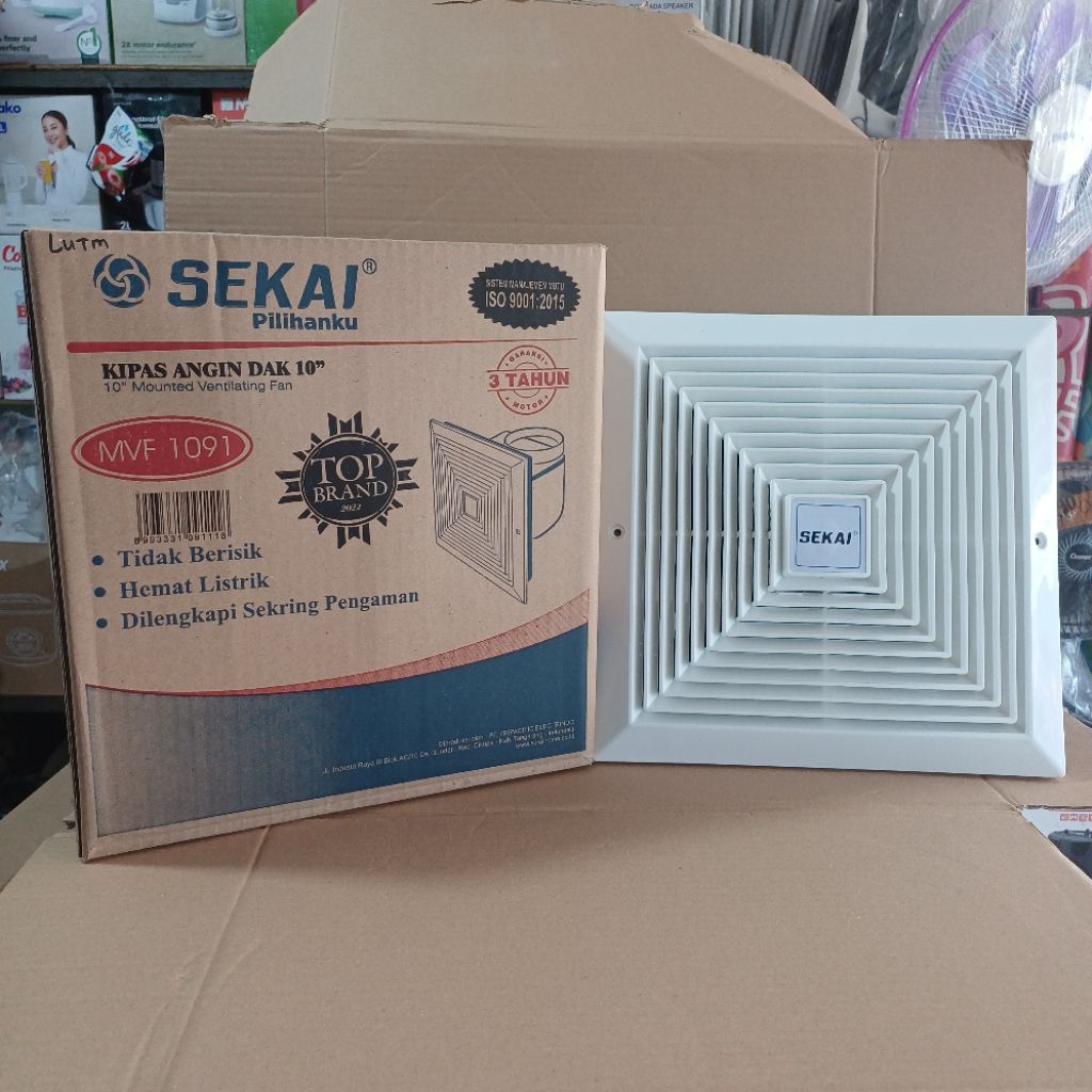 Jual SEKAI Exhaust Fan / Kipas Angin Hexos Plafon Atap 10 Inch - MVF ...