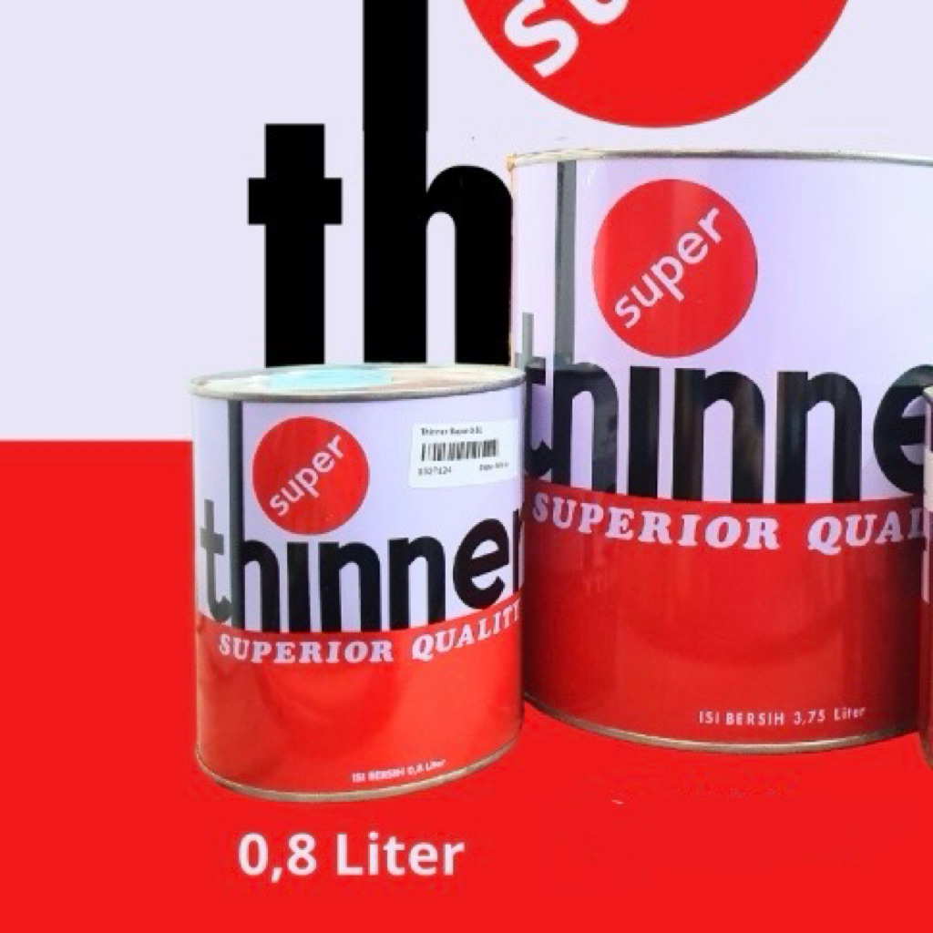 Jual Thinner SUPER Merah putih 0,8 liter , thiner pengencer cat ...