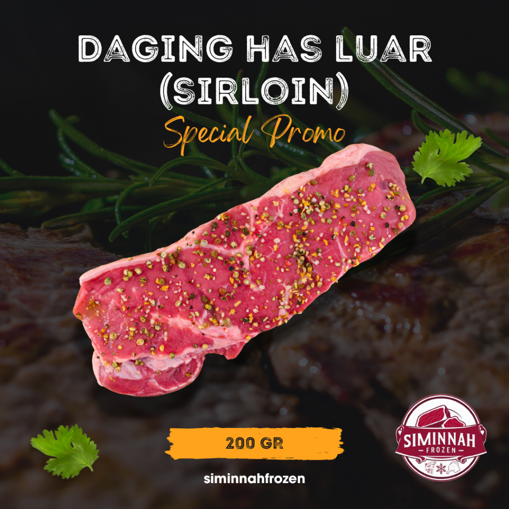 Jual (Siminnah Frozen) Daging Steak Sirloin/ Beef steak local 200gr ...