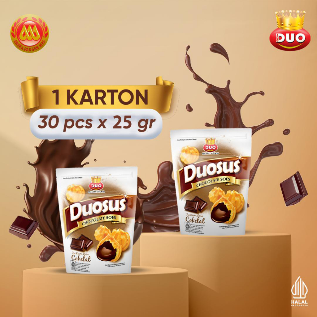 Jual DUO Duosus Kue Sus Kering Isi krim (1 Karton x 30 Pcs) - Netto ...