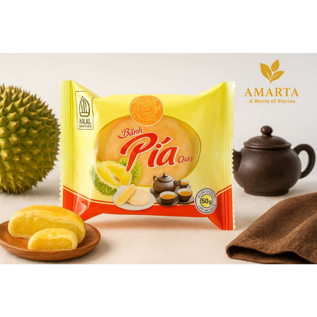 Jual Pia Durian Vietnam Banh Pia Chay HALAL 50gr - Pia Duren Bao Minh ...