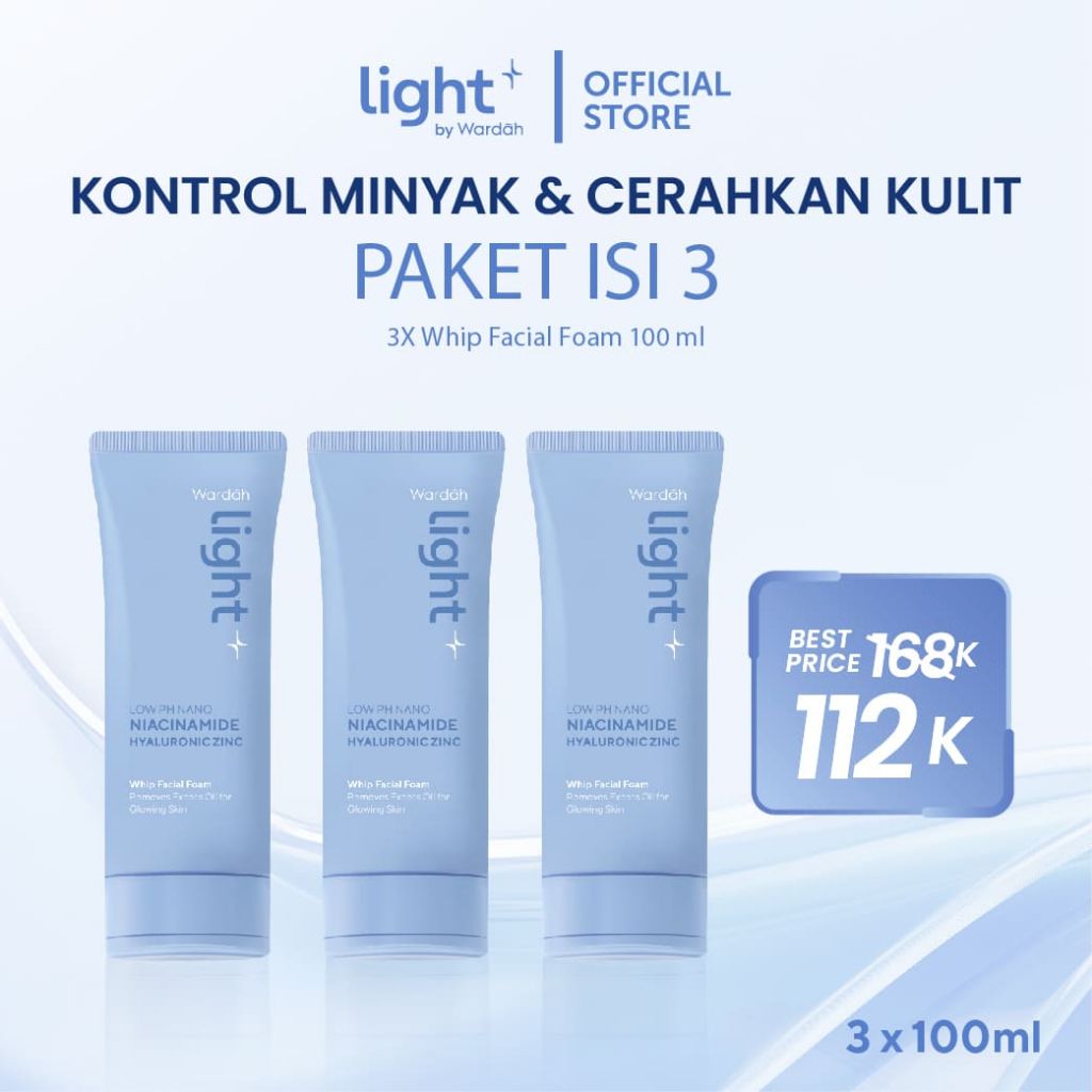Jual Lightplus by Wardah Face Wash Triple Pack Low pH Nano Niacinamide ...