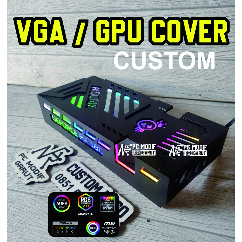Jual vga cover gpu cover aisurix rx edition led argb custom logo ...