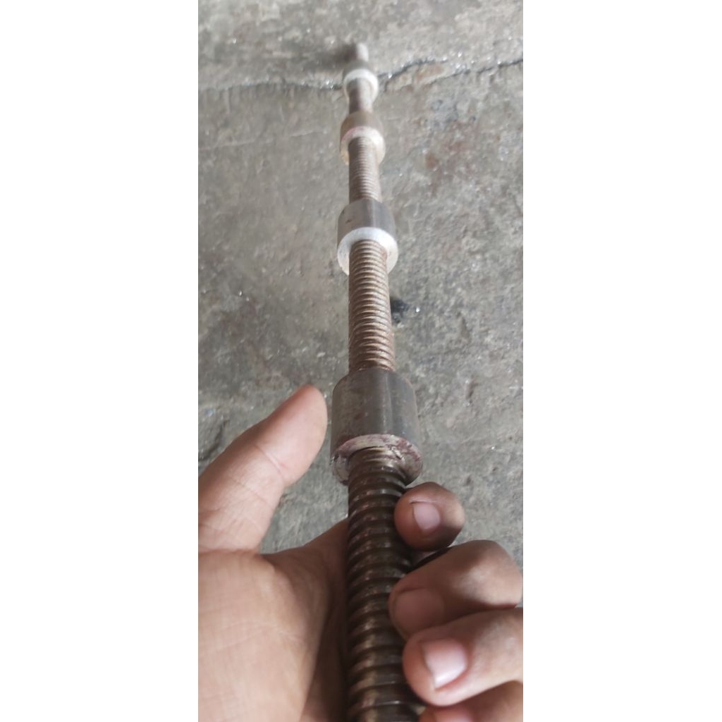 Jual As Drat Besi Ulir Kotak Diameter 19mm Panjang 60cm Plus 4 Mur Long ...