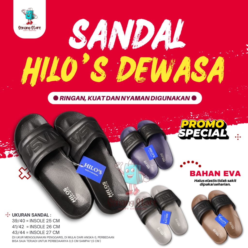 Jual HILO'S SANDAL SELOP PRIA REMAJA DEWASA BAHAN EVA UKURAN 39-44 ...