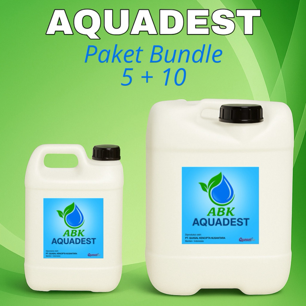 Jual Aquadest Paket Bundling 5 Liter + 20Liter Air suling | Shopee ...