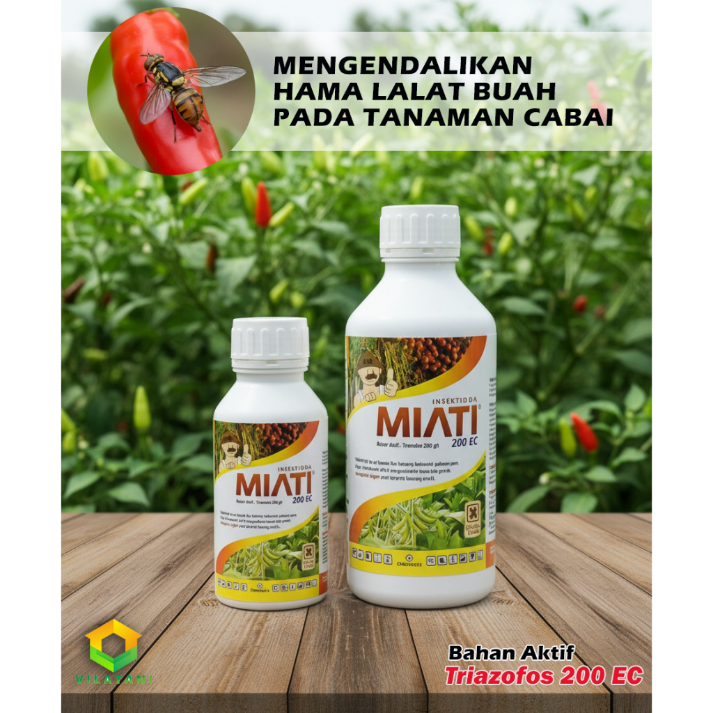 Jual MIATI TRIAZOFOS 200EC 400ml dan 1 Liter untuk LALAT BUAH ULAT BOR ...