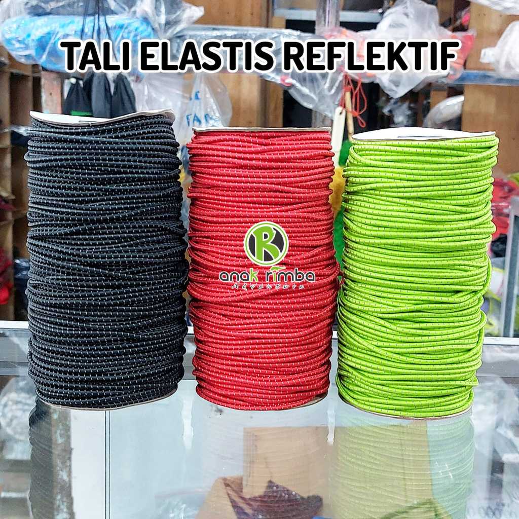 Jual TALI ELASTIS REFLEKTIF 3 mm PER METER TALI FRAME TENDA DOME ...