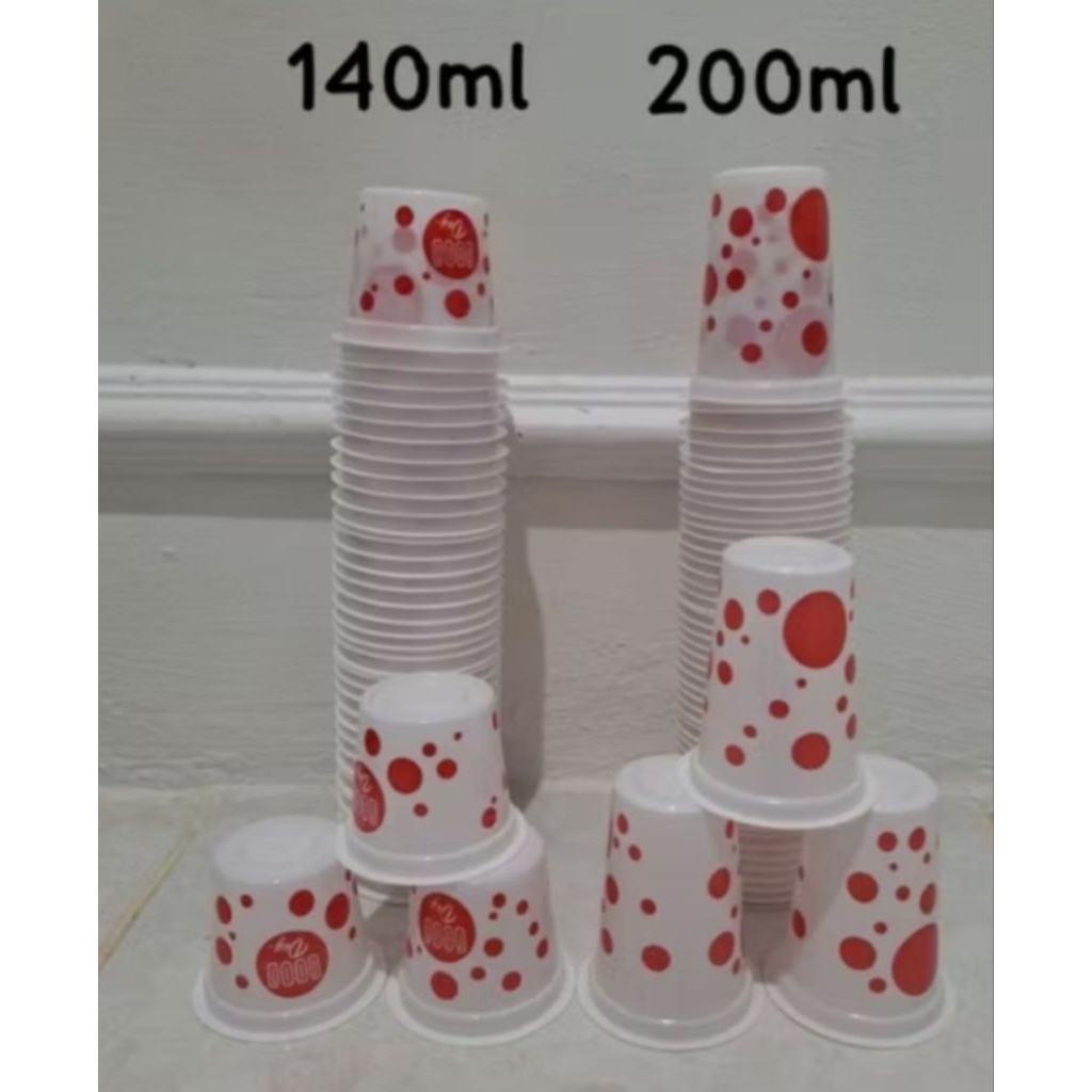 Jual gelas plastik bola2/gelas buah /buat acara 1rool isin 50pcs ...