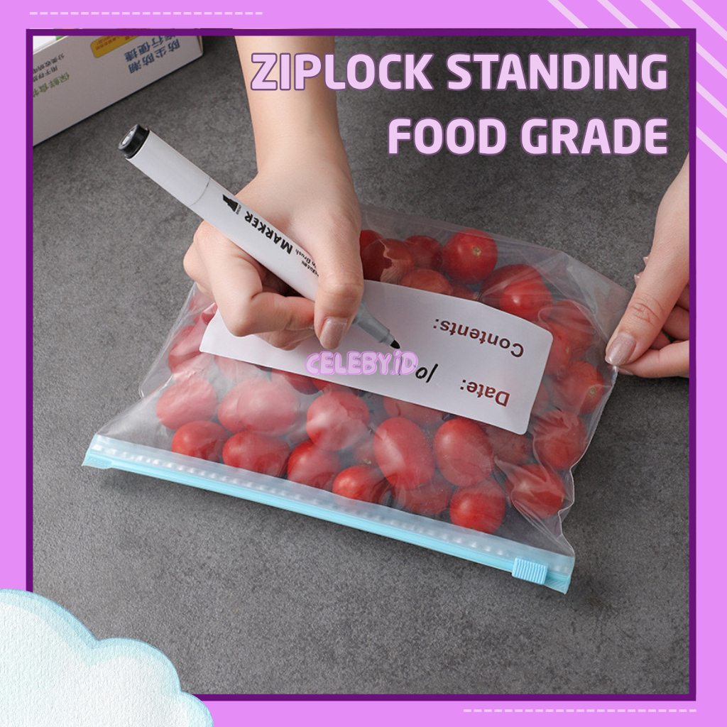 Jual CELEBY.ID - Ziplock Standing Food Grade Reuseable / Ziplock ...
