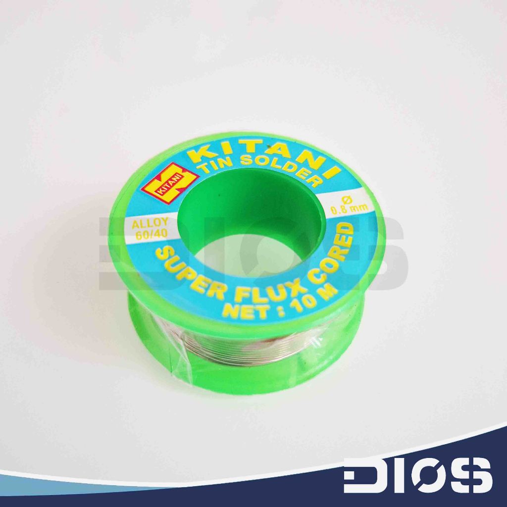 Jual KITANI Timah Tin Solder 0.8 mm 10 meter Super Flux Cored | Shopee ...