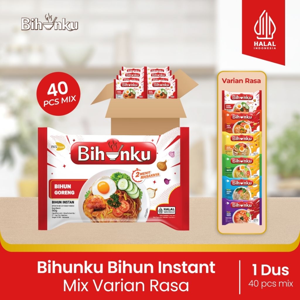 Jual Bihunku Instan - Mix Varian Rasa - 1 karton - 40 Pcs - 55 gr ...