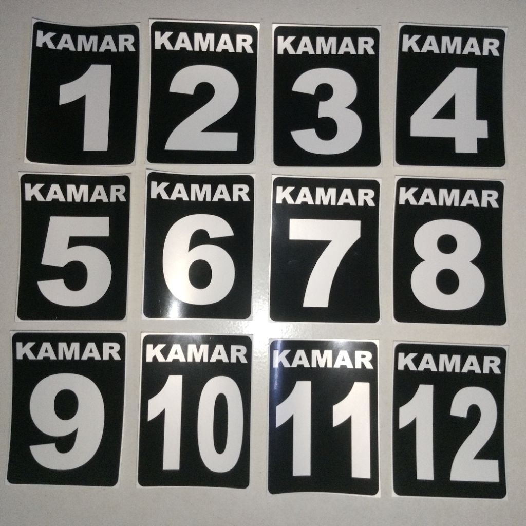 Jual Stiker Nomor Pintu 8x6cm Custom Vinyl Glossy Waterproof Stiker ...