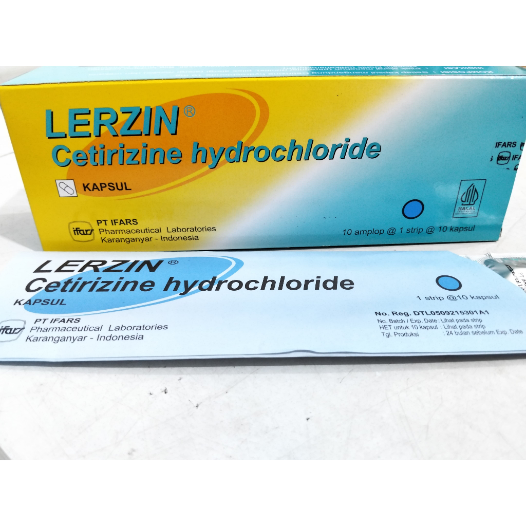 Jual Lerzin Tablet Strip isi 10 Tab & Box isi 50 tablet | Shopee Indonesia