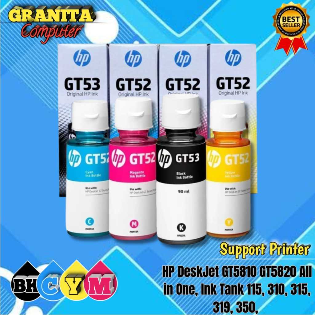 Jual Tinta HP GT52 GT53 Original Printer GT5810 GT5820 115 315 415 319 ...