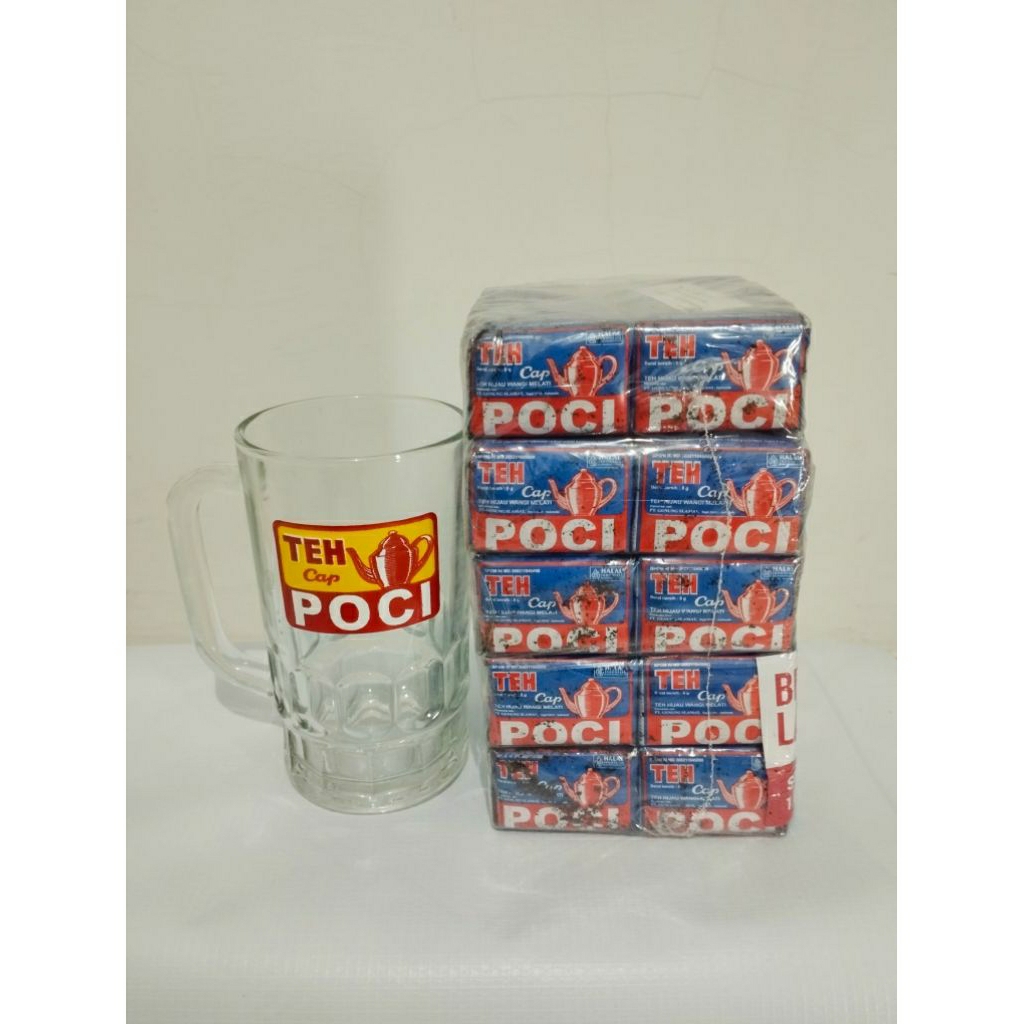 Jual TEH POCI BIRU 1 slop (50pcs) Bonus Gelas Cantik (Selama Persediaan ...
