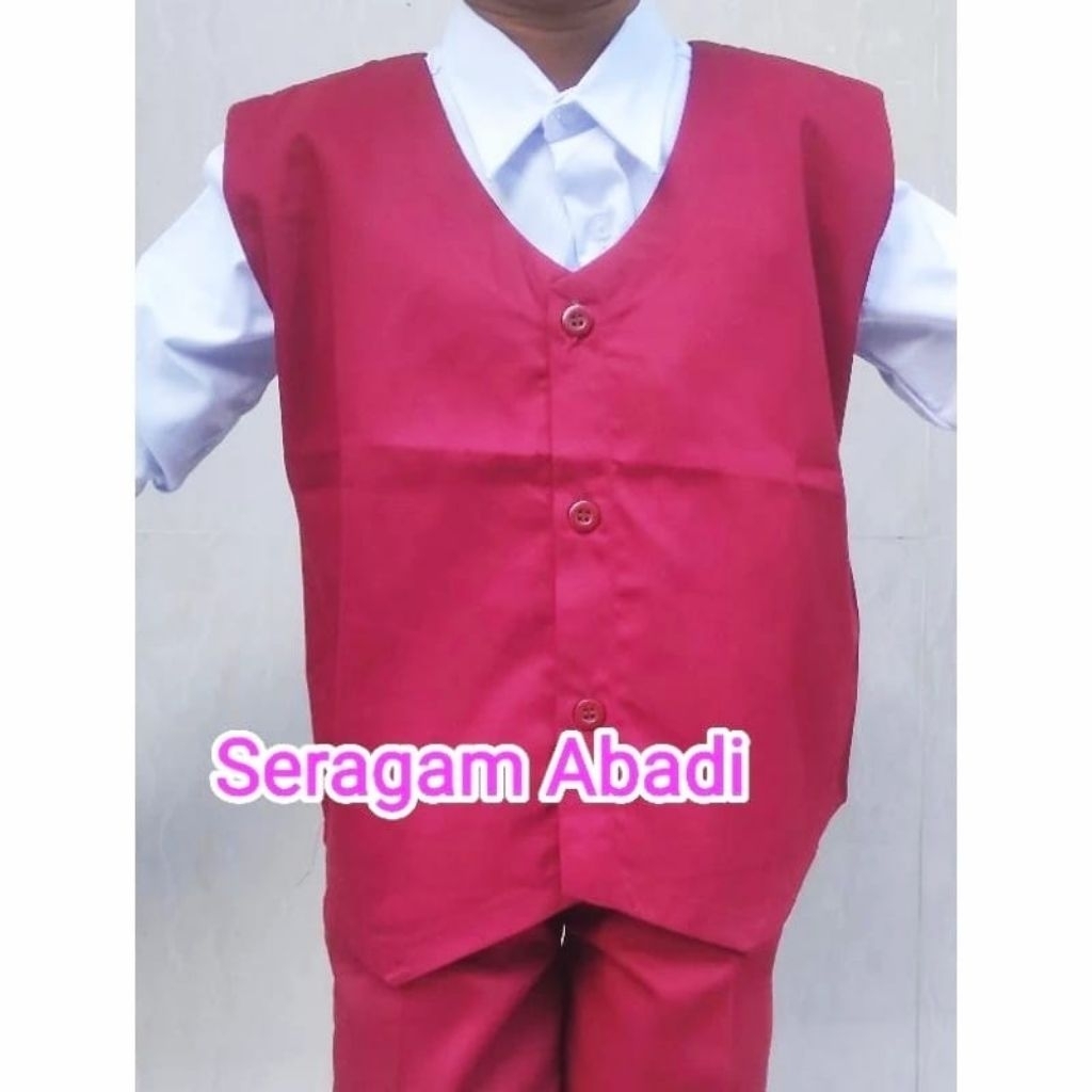 Jual Rompi anak sekolah sd warna merah marun, rompi sd merah | Shopee ...
