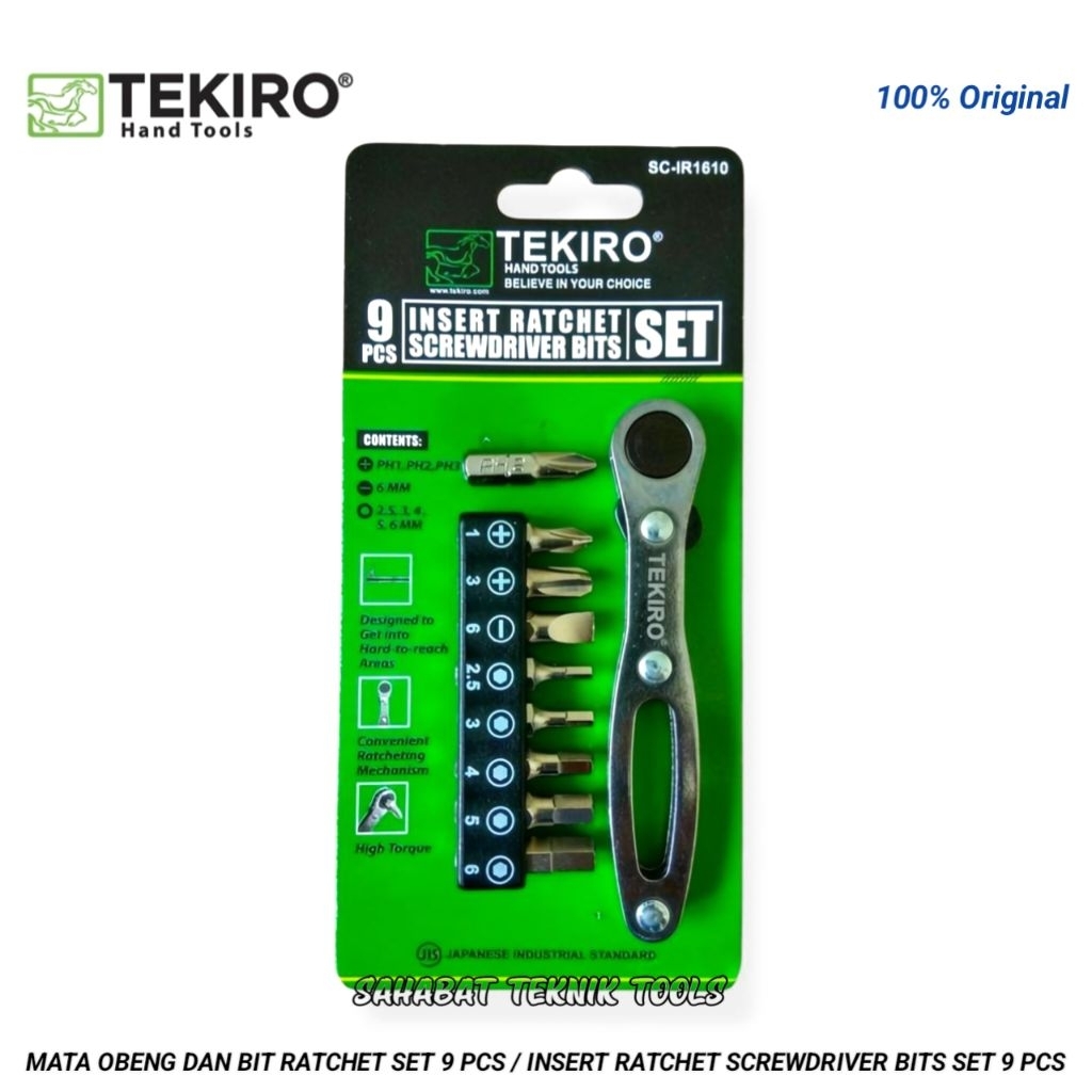 Jual Tekiro Obeng Ratchet Set 9 Pcs / Insert Ratchet Screwdriver Set 9 ...