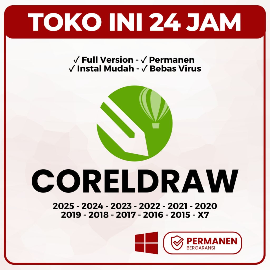 Jual CorelDRAW 2025 - X7 Full Version GARANSI for Windows | Versi 2026 ...