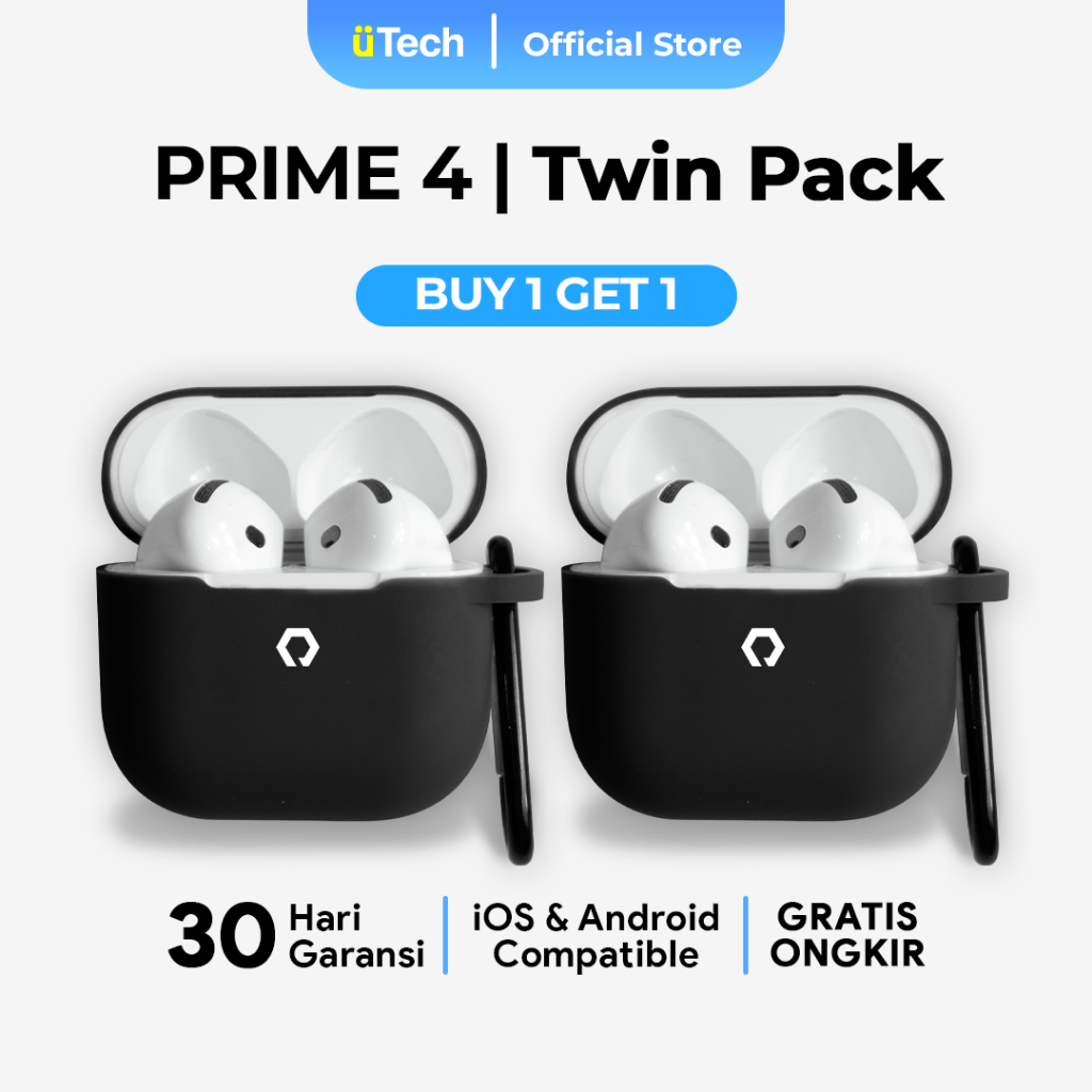 Jual [TWIN PACKAGE] uTech PRIME 4 Generation ANC/ENC TWS Earphone ...