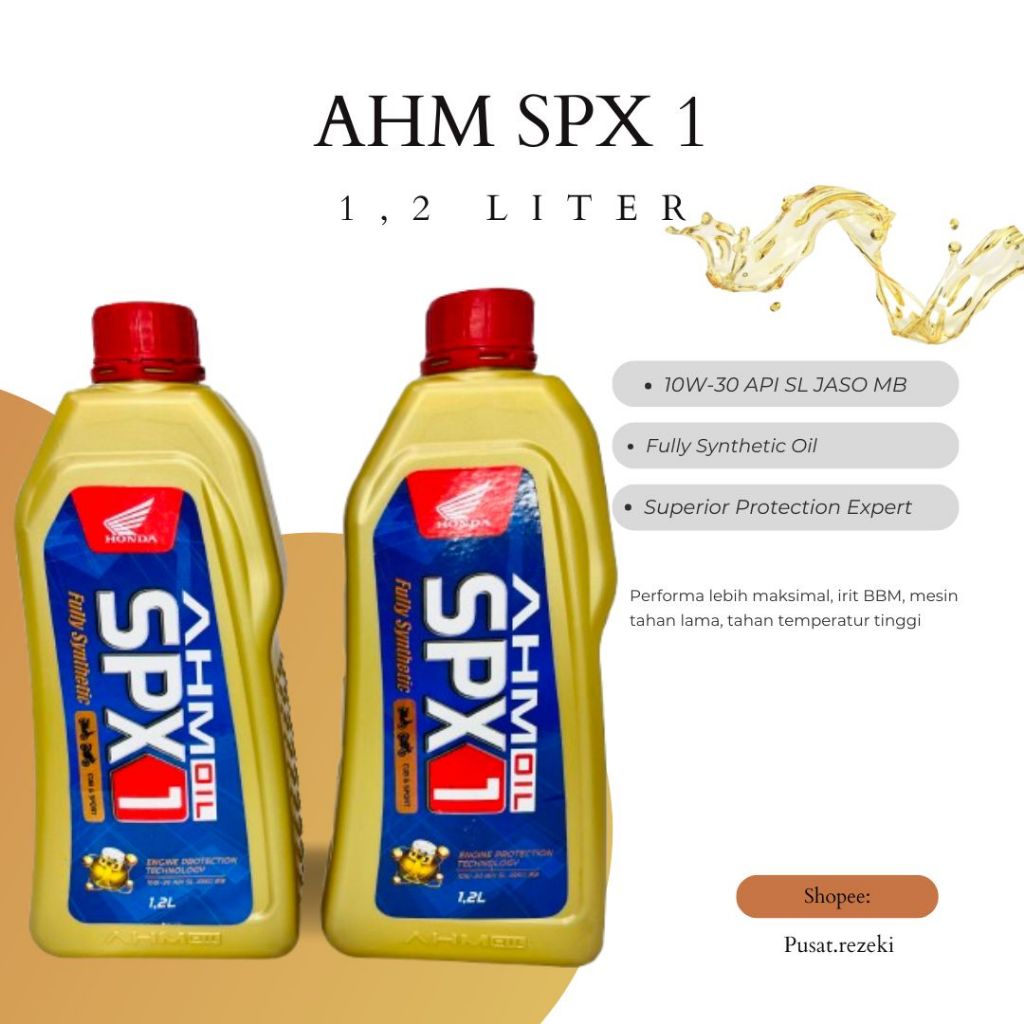 Jual OLI AHM SPX 1 (1,2 LITER) 10W-30 API SL | Shopee Indonesia