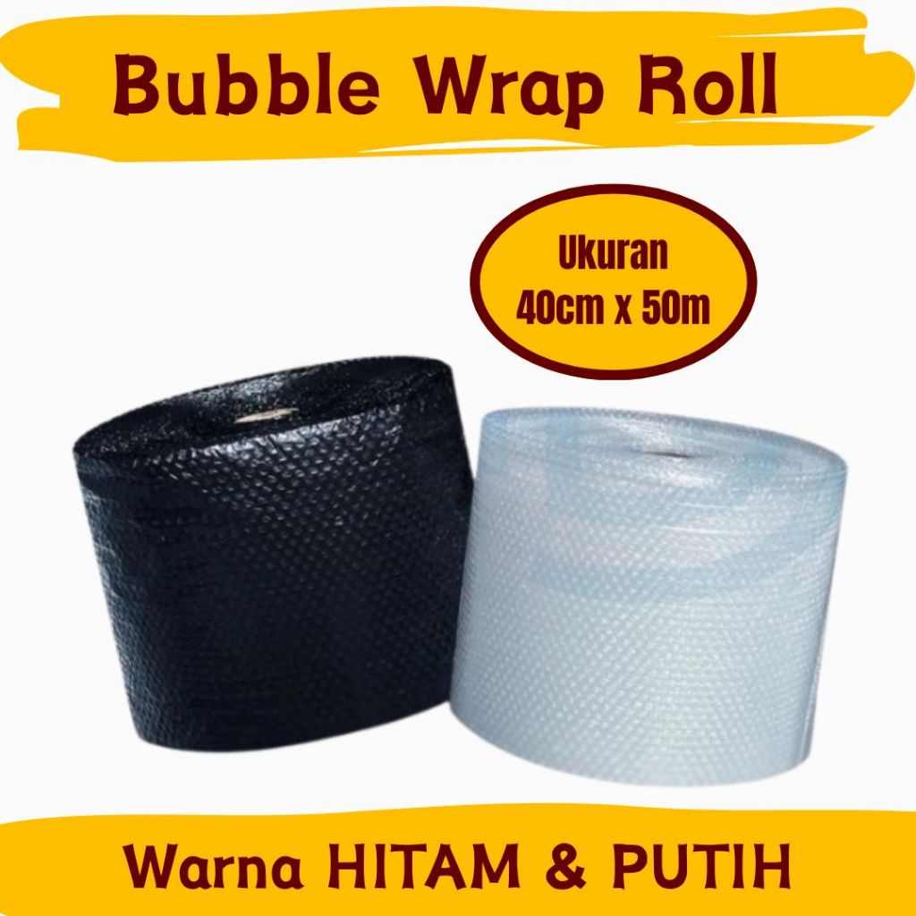Jual Bubble Wrap Potongan Ukuran 40cm x 50m Tebal Premium Warna Hitam ...