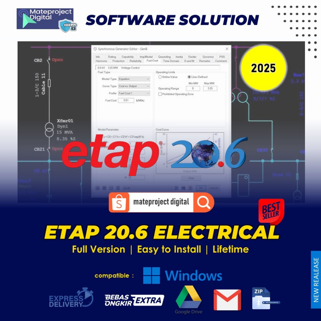 Jual Software Electrical ETAP 20 Power System Analysis (Permanent ...