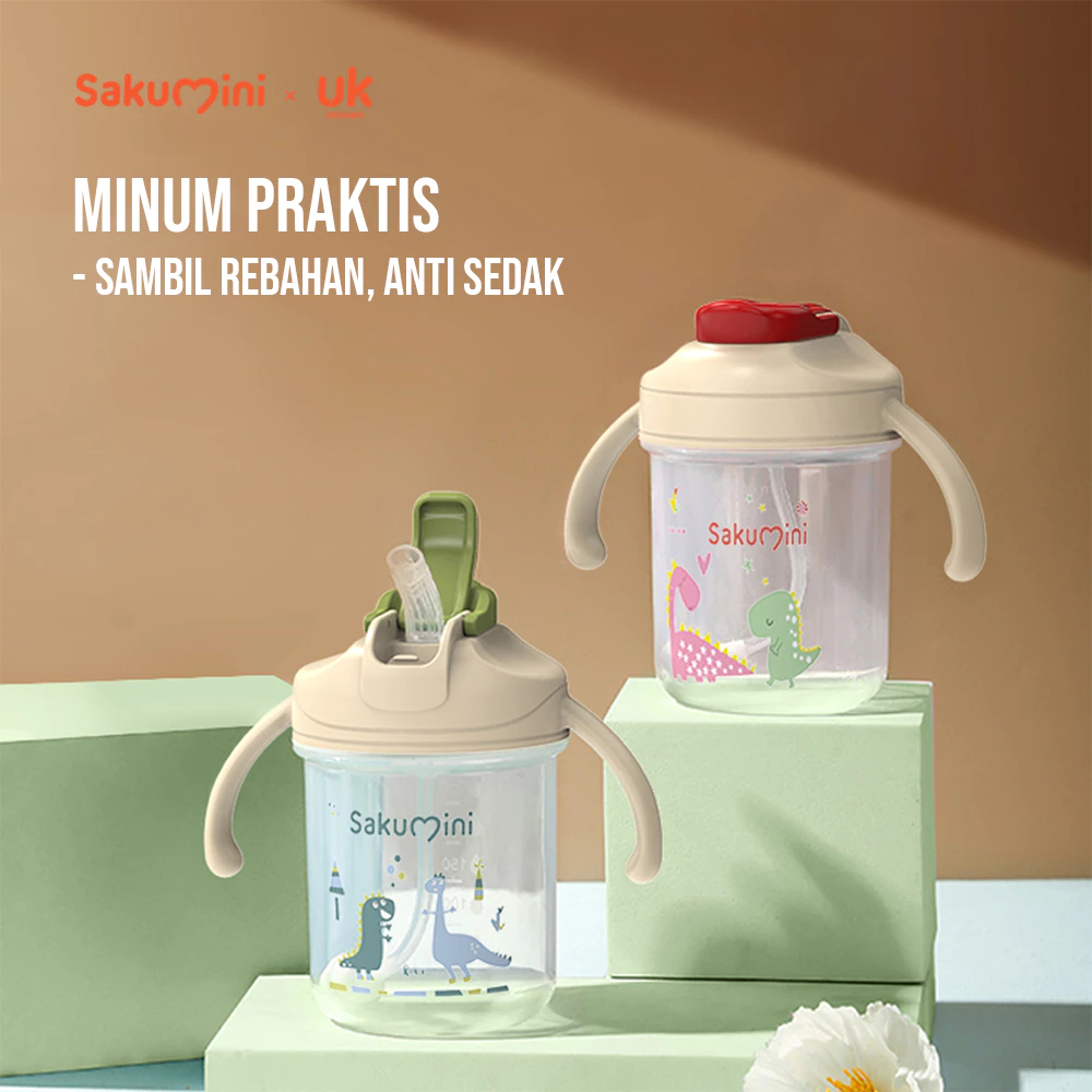 Jual Sakumini 3in1 Sippy Cup 300ml Gelas Minum Sedotan Anak Training ...