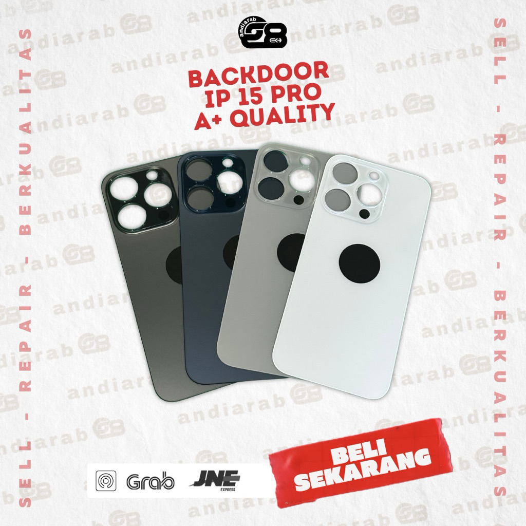 Jual backdoor back casing cover glass iphone ip 15 pro / 15 pro max A+ ...