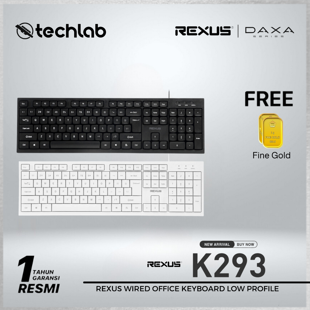 Jual Rexus K293 Keyboard Office Wired Ergonomic Full Size Membrane | Shopee Indonesia