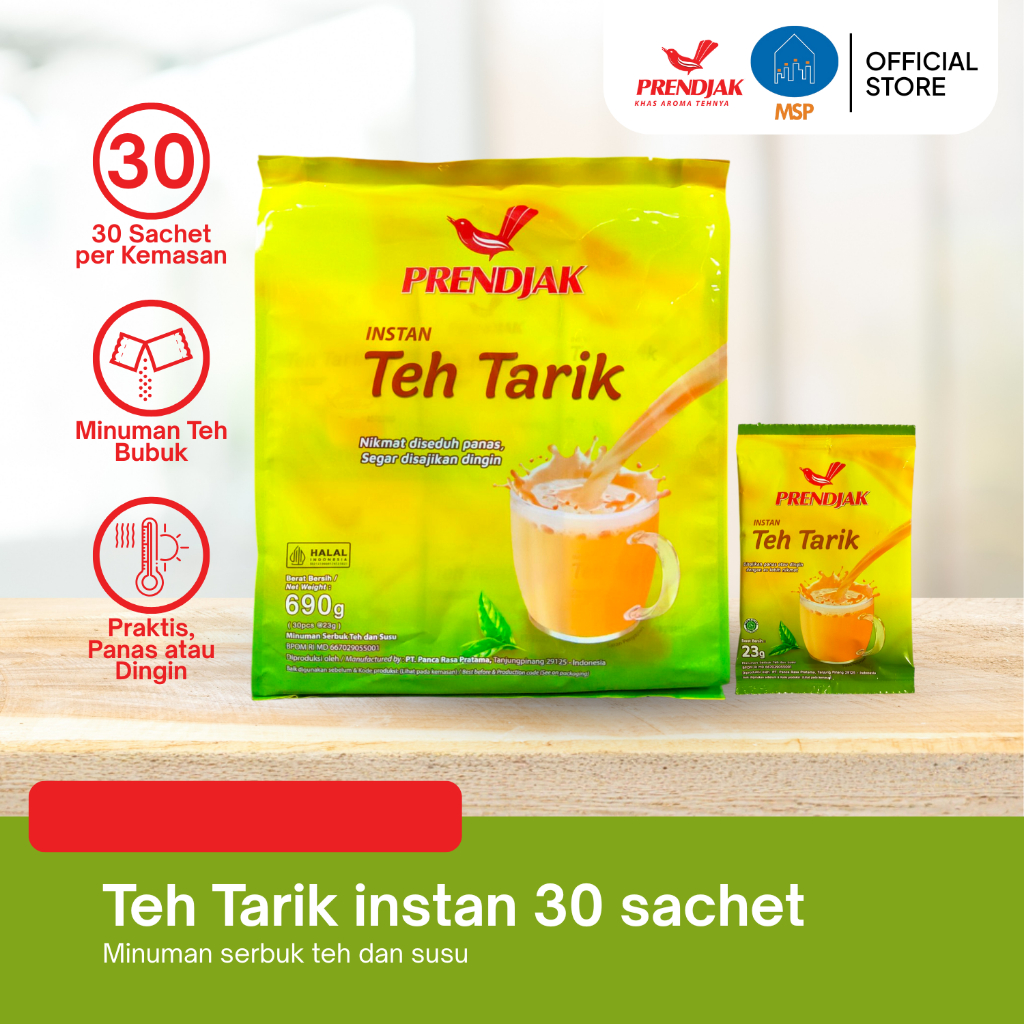 Jual Teh Tarik Prendjak Sachet / Teh Tarik Instant Bubuk isi 30 sachet ...