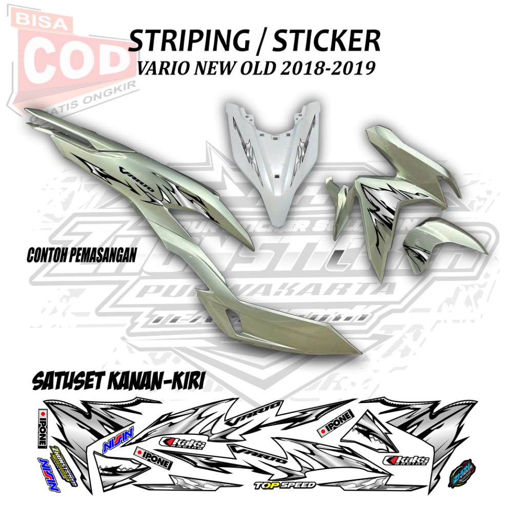 Jual Striping Vareasi Motor Vario New Old 2018-2019 Sticker Striping ...