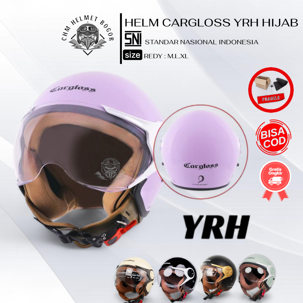 Jual ORIGINAL HELM CARGLOSS YRH HIJAB ALLVARIAN WARNA | Shopee Indonesia