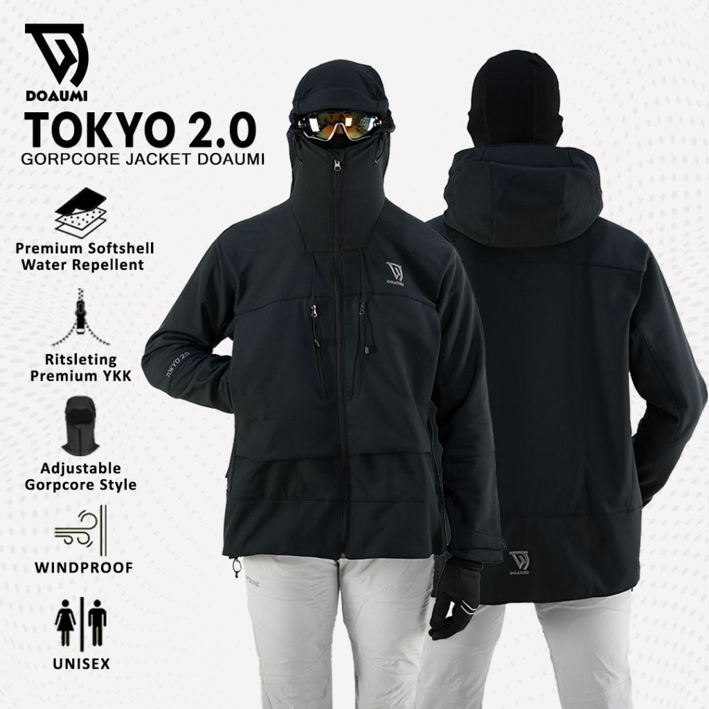 Jual Jaket Gunung Gorpcore DOAUMI TOKYO 2.0 Premium Softshell Water ...