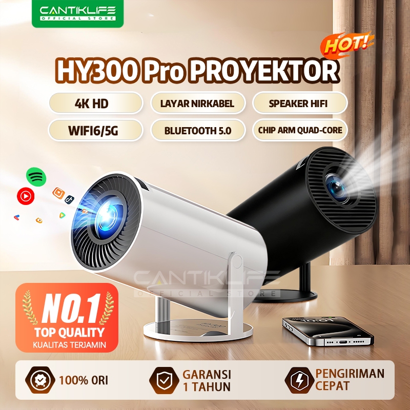 Jual HY300 Pro 4K Proyektor HD 100 Inci Portabel Mini untuk Dinding ...