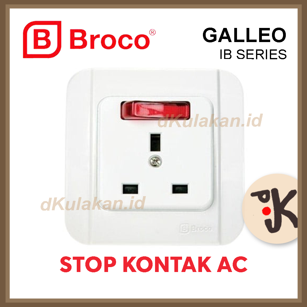 Jual BROCO Galleo IB Stop Kontak AC G155 G15555S Socket Listrik Dinding ...