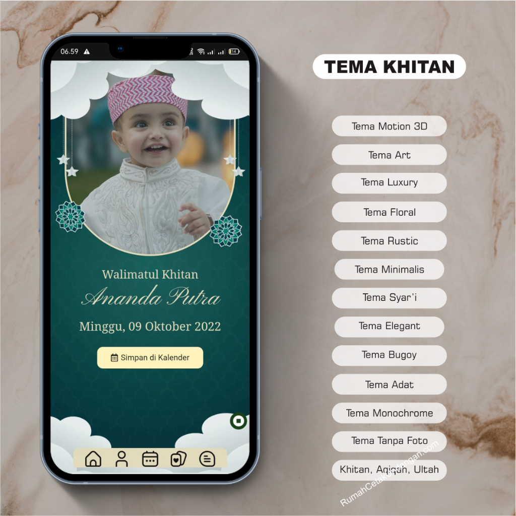 Jual Tema Khitan Aqiqah | Undangan Digital Sunatan Online Website Link ...