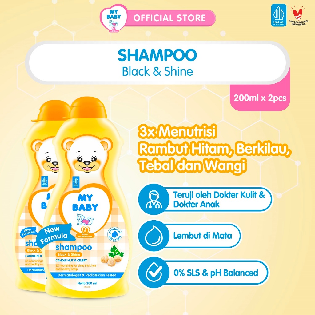 Jual MY BABY Shampoo Black & Shine [200 mL / 2 pcs] - Shampoo Bayi ...