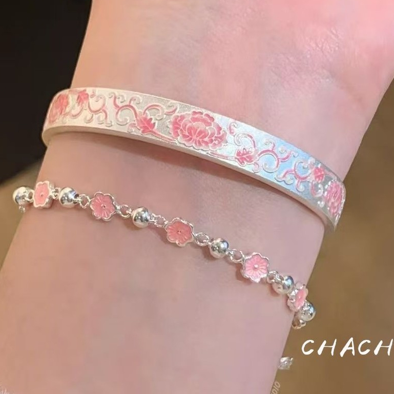 Jual CC ACC Gelang Bunga Peony Pink Email Perhiasan Pengantin Gelang ...