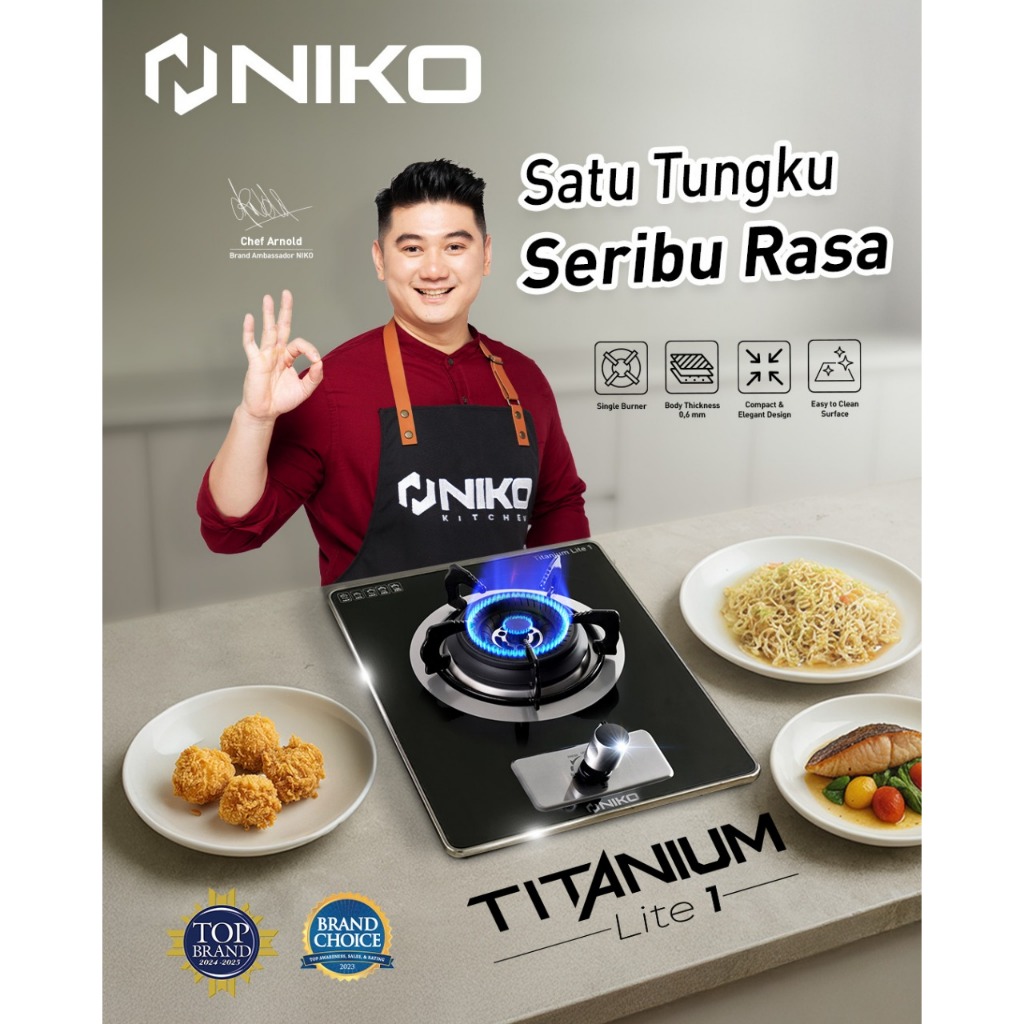 Jual KOMPOR GAS 1 TUNGKU STAINLESS NIKO TITANIUM LITE 1 | Shopee Indonesia